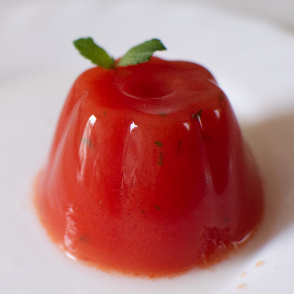 Gelatina de sandía vegana con un toque de hierbabuena - Desvania